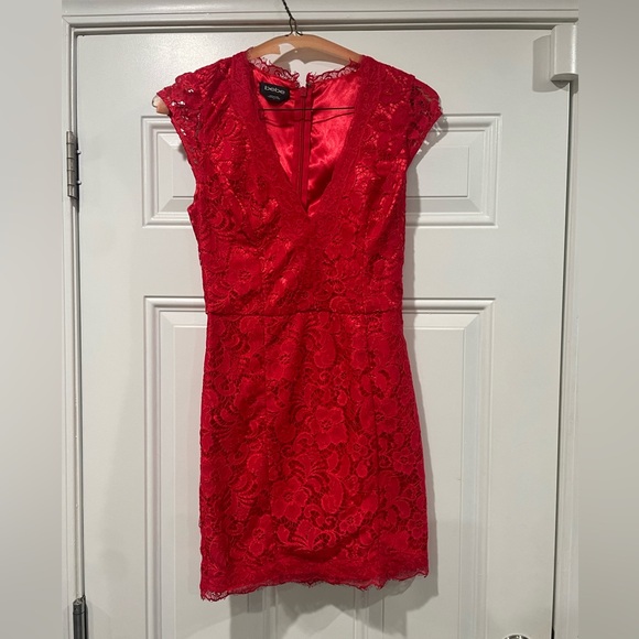 bebe | Dresses | Bebe Red Lace Dress | Poshmark
